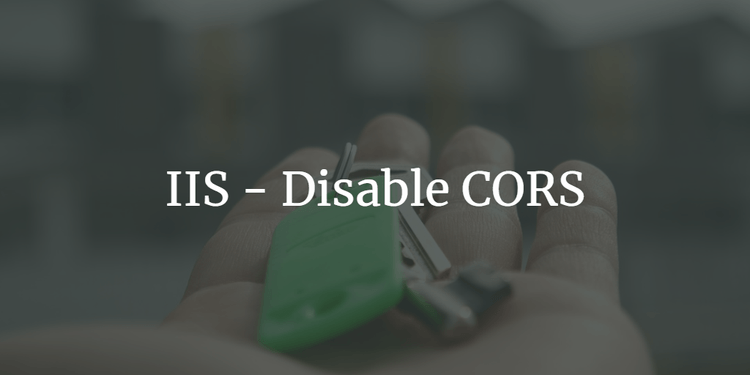 Iis Disable Cors Abhith Rajan