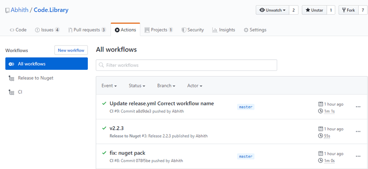 .NET Core - NuGet Packages CI & CD Using GitHub Actions | Abhith Rajan